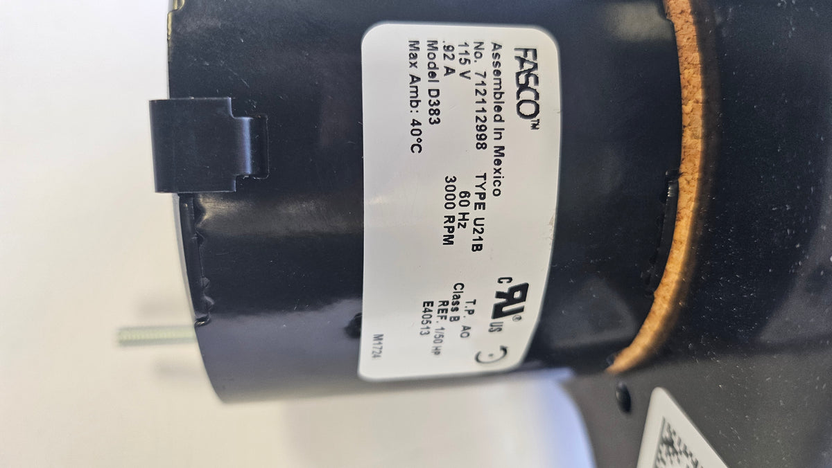 FASCO 1/50HP 115V 3000RPM BLOWER INDUCER MOTOR 712112998 TYPE U21B ...