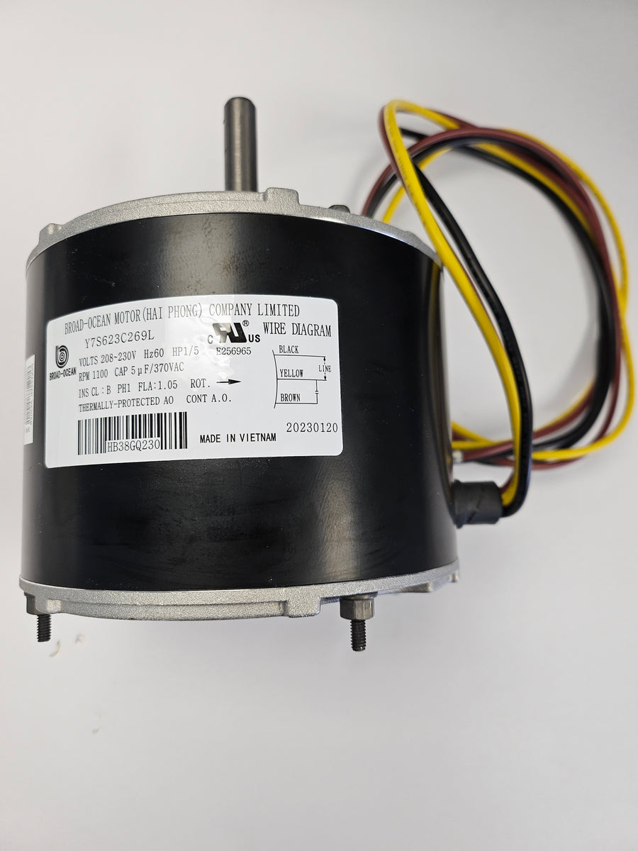 ICP 1/5HP 208/230V 1100RPM CONDENSER FAN BLOWER MOTOR 1/4" SHAFT 48 FR ...